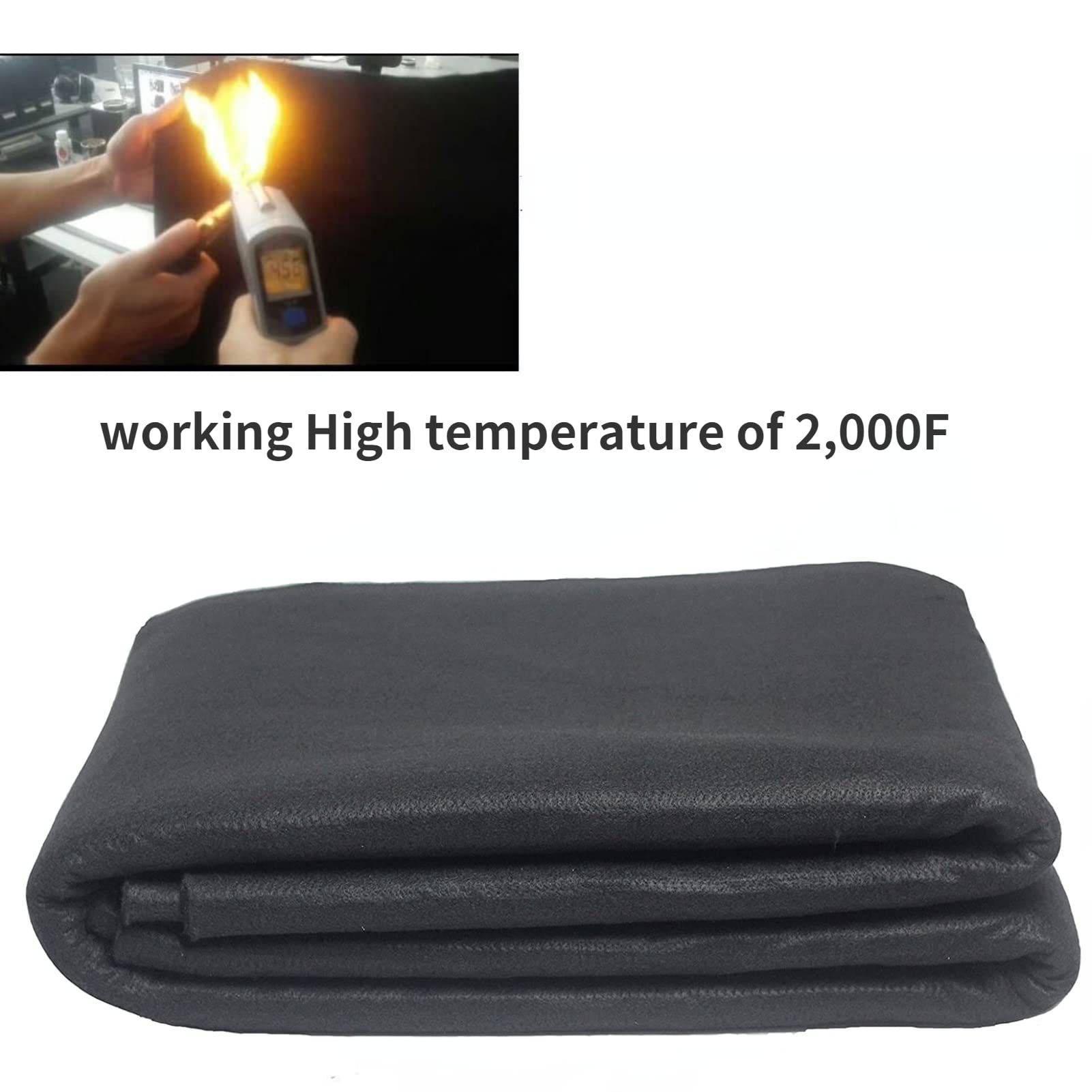 BSTFLEX 39 x 48 x 1/5 inches High Temp Carbon Fiber Welding Protective Blanket, Heat Shield Plumbing Heat Sink Slag Fire Auto