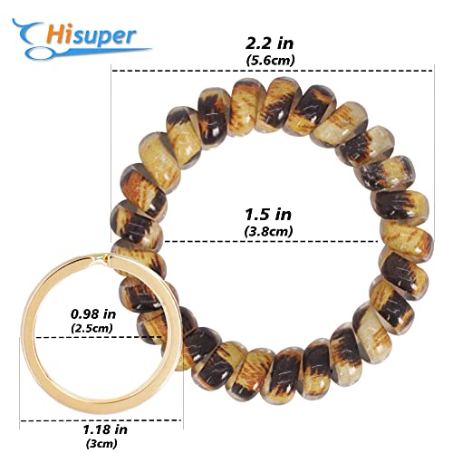 Hisuper Sauna Coil Keychain Bracelet Stretchable Wristband Wristlet Keychain Wrist Key Chain Spring Flexible Spiral Wrist Coil Key Holder Key Ring for Sauna Gym Pool Home and Outdoor Sports