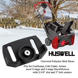 HUSWELL Universal Roller Wheel Skid Slide Shoes for Snow Blower Snowthrower