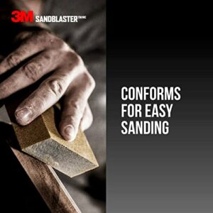 3M SandBlaster Dual Angle Sanding Sponge Gold, 4.5 in. x 2.5 in. x 1 in., 320 Grit, 3/Pack