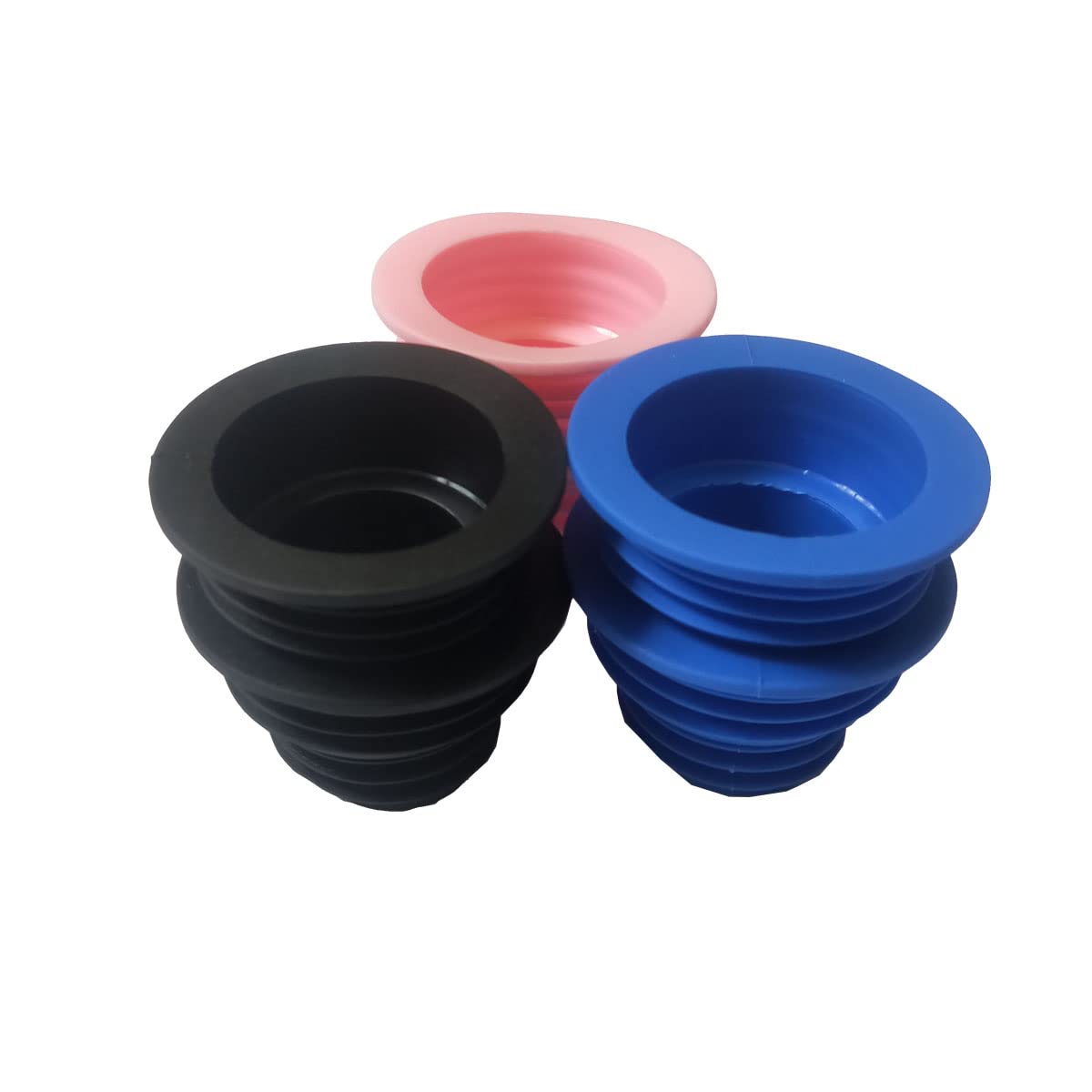 6 Pack Drain Pipe Seal Hose Silicone Plug,Silicone Sealing Plug Kitchen Pipe Sewer Seal Ring Washing Machine Drain Connector Kitchen Laundry Bathroom (Pink/Black/Blue)