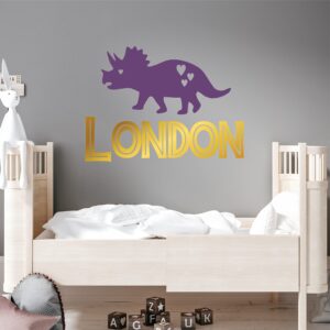 dinosaur name wall decal - custom name dinosaur decal - boys name decal - boys room decal - personalized name dinosaur wall decal nursery decal