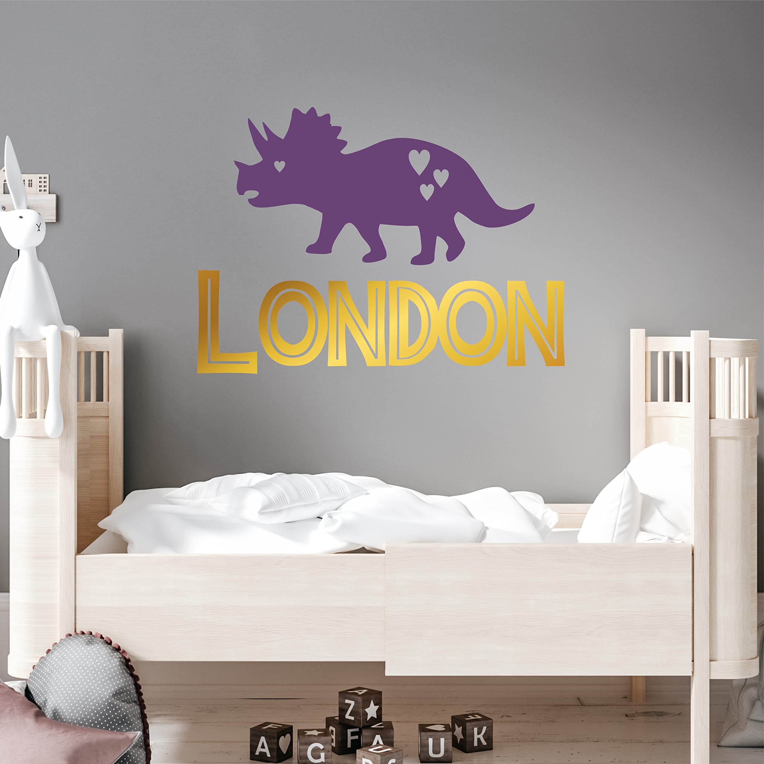 Dinosaur Name Wall Decal - Custom Name Dinosaur Decal - Boys Name Decal - Boys Room Decal - Personalized Name Dinosaur Wall Decal Nursery Decal