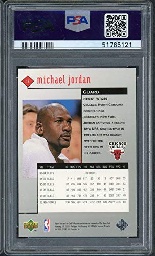 Michael Jordan 1998 Upper Deck Black Diamond Basketball Card #13 Graded PSA 9 MINT