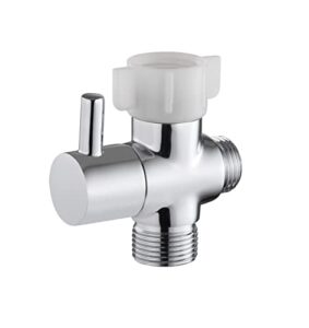 hsmhose bidet t adapter with shut off valve,metal t valve for bidet 7/8” x 7/8” x 1/2”or 3/8”,tee connector bidet attachment for toilet