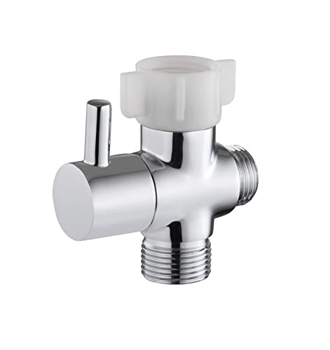 Hsmhose Bidet T Adapter with Shut off Valve,Metal T Valve for Bidet 7/8” X 7/8” X 1/2”or 3/8”,Tee Connector Bidet Attachment for Toilet