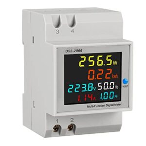 ac digital multimeter, drok ac 40-300v 100a multi function din-rail digital energy monitor, kilowatt voltage current generator meter with inner transformer