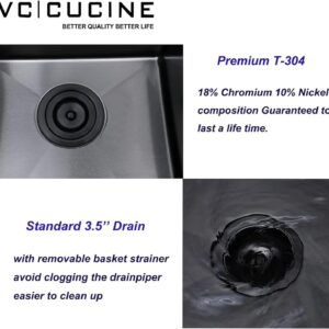 VCCUCINE Black Undermount Bar Sink, 10 x 18 Inch RV Small Kitchen Sink, Handmade Stainless Steel Wet Bar Sink, Outdoor Single Bowl Prep Sink with Dish Grid & Drain