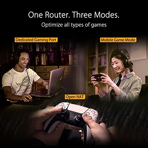 ASUS TUF Gaming WiFi 6 Router (TUF-AX5400) - Dedicated Gaming Port, Mobile Game Mode, WAN Aggregation, Durable and Stable, RGB Light, VPN Fusion, AiMesh Compatible, Subscription-free Internet Security