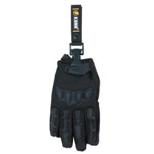 KUNN Glove Clips for Work,Safety Glove Holder Strap and Snap Attached on Tool Belt,Black/2-Pack