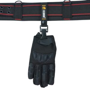 KUNN Glove Clips for Work,Safety Glove Holder Strap and Snap Attached on Tool Belt,Black/2-Pack