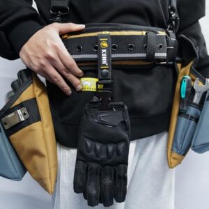 KUNN Glove Clips for Work,Safety Glove Holder Strap and Snap Attached on Tool Belt,Black/2-Pack