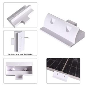 7 Pieces Solar Panel Brackets ABS Solar Panel Mounting Brackets, Drill-Free Corner Bracket Kit for Roofs of RV, Caravans, Vehicles, Camper Vans, Sheds, Garages, Boats (White)