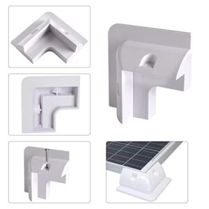 7 Pieces Solar Panel Brackets ABS Solar Panel Mounting Brackets, Drill-Free Corner Bracket Kit for Roofs of RV, Caravans, Vehicles, Camper Vans, Sheds, Garages, Boats (White)