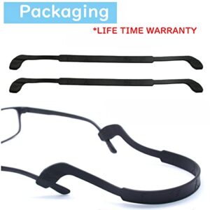 SAIGO Glasses Strap Anti-Slip Silicone Eyeglass Strap Eyewear Retainers Sports Elastic Soft Sunglass Cord Holder for Men Women 2PCS, Black, 25cm