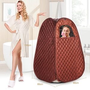 Portable Steam Sauna for Home Full Body Personal Sauna at Home Spa with 2.6L 1000W Steam Generator, 90 Minute Timer, Chair, Remote Control Included (Full Body, Brown)