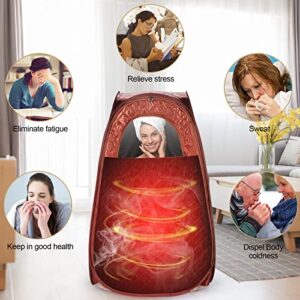 Portable Steam Sauna for Home Full Body Personal Sauna at Home Spa with 2.6L 1000W Steam Generator, 90 Minute Timer, Chair, Remote Control Included (Full Body, Brown)