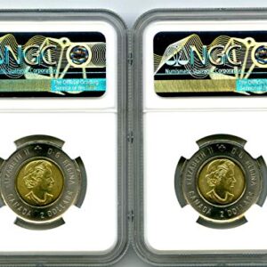 CA 2021 CANADA $2 DISCOVERY OF INSULIN TOONIE FIRST RELEASES TWO COIN SET MATCHED CERT # NGC GEM UNC