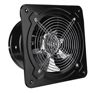 rlozui exhaust fan, 8 inch 500 cfm wall mounted vent fans,exhaust shutter fan for bathroom attic kitchen window basement 110v 80w (8 inch, black)