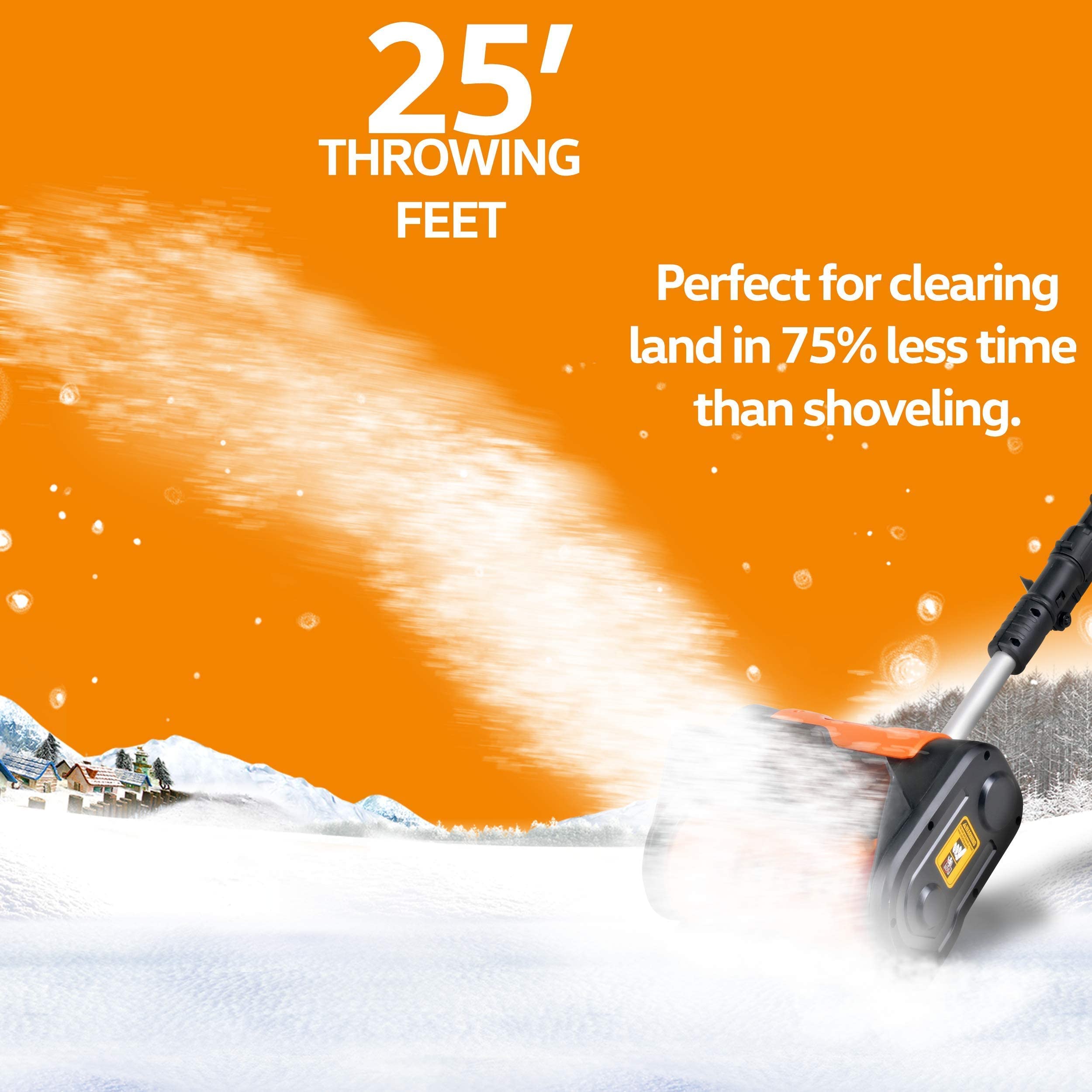 SuperHandy Snow Thrower Shovel Cordless & 4Ah 20V Lithium Ion Rechargeable Battery [Bundle Deal]