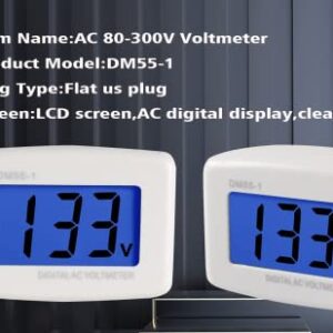 Aobao 2pcs Plug in Volt Meter, Flat US Plug AC 80-300V LCD Digital Voltmeter Voltage Test Monitor AC 110V 220V Voltage Meter for Household Plug into Outlet to Measure Voltage