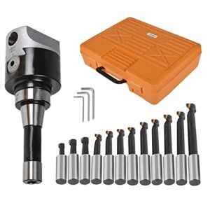 netuera 12-pack set 3 boring head r8 shank boring tool set 3/4 carbide boring bar set milling set