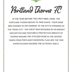 2021 Parkside NWSL Volume 2#279 Portland Thorns FC Crest Portland Thorns FC Official National Women's Soccer League Trading Card in Raw (NM or Better) Condition