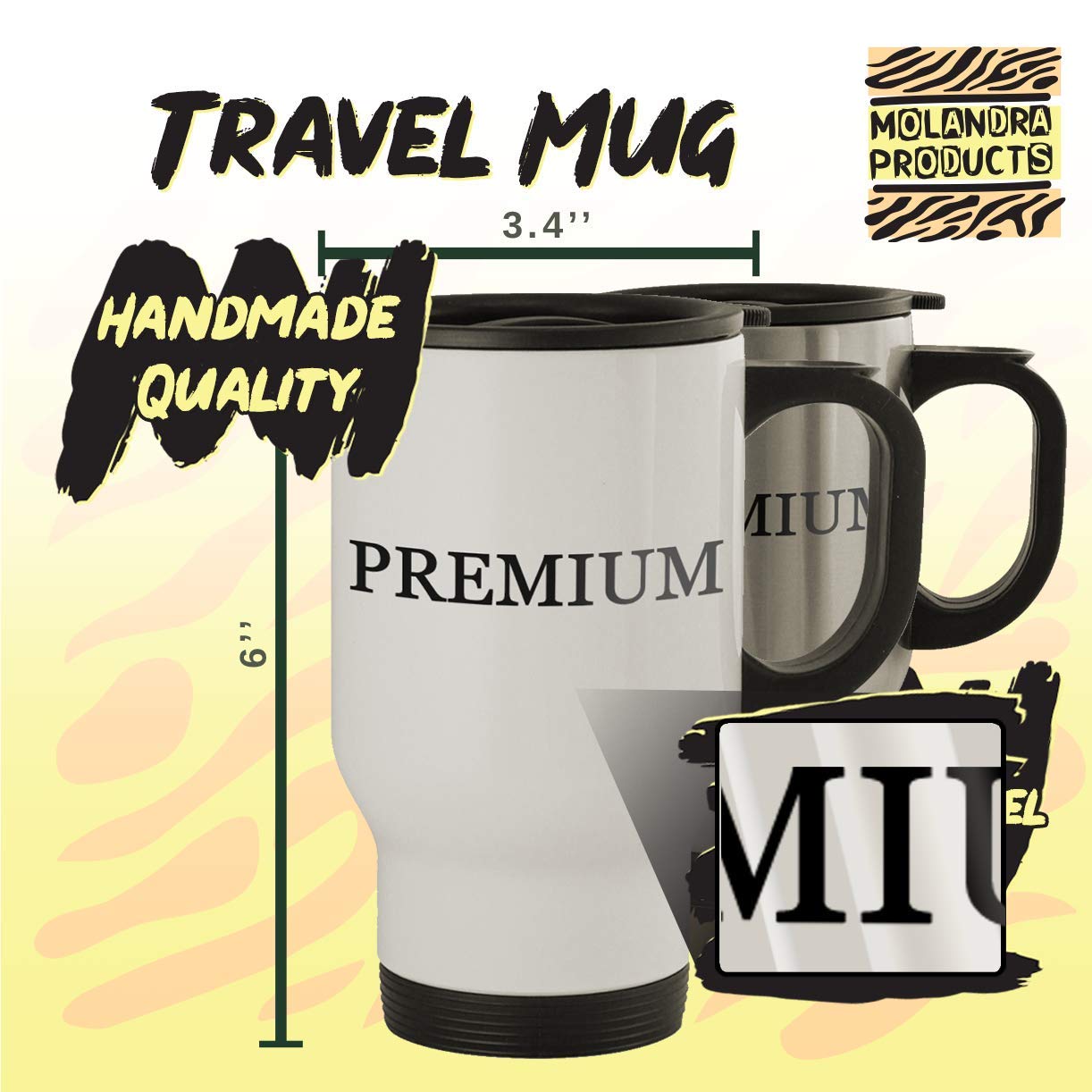 Molandra Products Bonsai Master - 14oz Stainless Steel Travel Mug, White