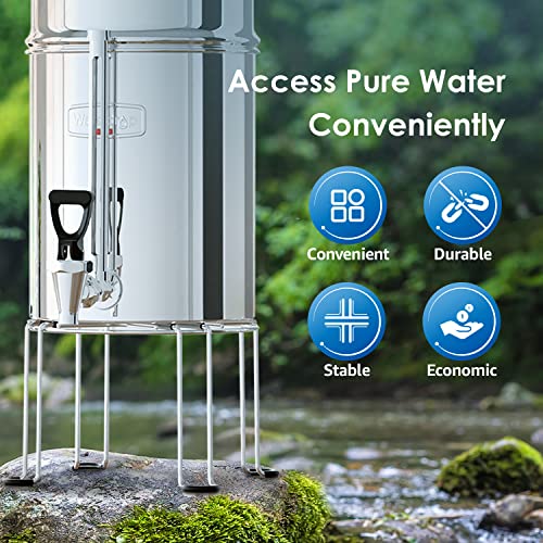 Waterdrop Water Filter Stainless Steel Stand, with Rubberized Non-Skid Feet, Compatible with Berkey® Water Filter System, King Tank Gravity-fed Water Filter System