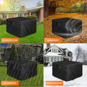 Fire Pit Cover - Heavy Duty Square Fire Pit Table Cover, Patio Fire Bowl Cover for Outdoor Waterproof Dustproof Windproof and Anti UV - 32 x 32 inch