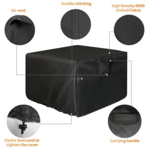 Fire Pit Cover - Heavy Duty Square Fire Pit Table Cover, Patio Fire Bowl Cover for Outdoor Waterproof Dustproof Windproof and Anti UV - 32 x 32 inch