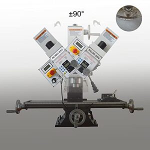 INTBUYING Benchtop Mini Milling Drilling Machine R8 High Precision Mill Drill Machine Micro Variable Speed Power Mill Drill Press 1100W Brushless Motor Industrial Wood Metal Hobby Milling Machine 110V