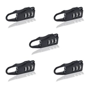 sdtc tech 5 pcs combination luggage lock password security padlock zinc alloy black small safe combination padlocks for luggage briefcases suitcases backpacks computer bags locker tool cabinet