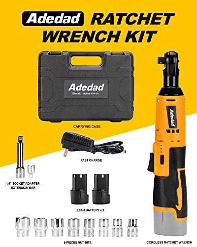 Adedad Cordless Power Impact Wrench 1/2 inch Impact Gun 300 ft-lbs Brushless 20V Electric Impact Wrench Driver 3000 RPM Variable Speed, High Torque, with 4.0Ah Battery & Fast Charger, Impact Socket