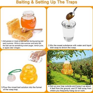 Natural Wasp Trap 2 Packs, Bee Catcher for Hornets, Yellow Wasp Nest, Reusable & Safe Wasp Solution, Outdoor Trap