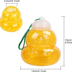 Natural Wasp Trap 2 Packs, Bee Catcher for Hornets, Yellow Wasp Nest, Reusable & Safe Wasp Solution, Outdoor Trap