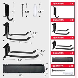 PROHIKER Aluminum and Steel Garden Tool Storage Rack, 16 in x 16 in, Black, 550 lbs Capacity, Easy Assembly