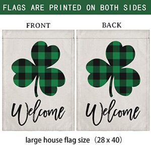 St Patricks Day Flag 28 x 40 Double Sided,Shamrock Flag