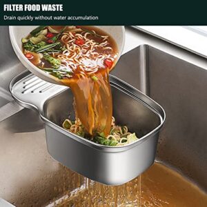 Multifunction Sink Drain Strainer Basket, Stainless Steel Kitchen Colander for Filter Food Waste and Rinsing Produce (Rice/Berry Washer)