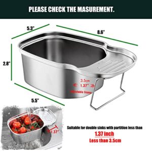 Multifunction Sink Drain Strainer Basket, Stainless Steel Kitchen Colander for Filter Food Waste and Rinsing Produce (Rice/Berry Washer)