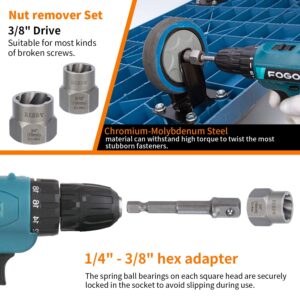 REBRA Screw&Bolt Extractor Set and Left-Hand Drill Bit Set, with Hex Adapter, Easy Out Stripped Screw Remover Socket Set Tool for Stripped, Damaged, Rounded-Off, Rusted Bolts, Nuts&Screws 26-Pieces