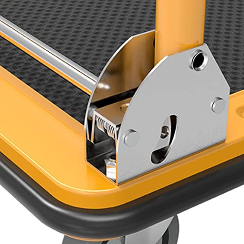 ZLMMY 360 Degree Swivel Wheels and Foldable,Portable Push Pull Cart Dolly,Moving Platform Hand Truck,Load 150KGS (Color : Yellow)