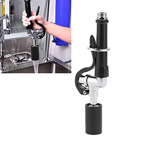 Garosa High Pressure Faucet Sprayer Restaurant Commercial Rinse Faucet Spray Valve Head Kit Dishwasher Pre-Rinse Commercial Faucet Spray Head Kitchen Faucet Accessory Black