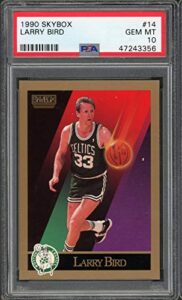 larry bird 1990 skybox basketball card #14 graded psa 10 gem mint