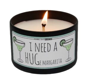 moonlight makers i need a huge margarita candle, lavender & driftwood scented handmade candle, natural soy wax candle, 25+ hour burn time, 8oz tin