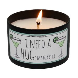 Moonlight Makers I Need A HUGe Margarita Candle, Lavender & Driftwood Scented Handmade Candle, Natural Soy Wax Candle, 25+ Hour Burn Time, 8oz Tin