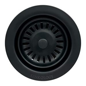 sinksense 3.5" disposal flange drain with stopper, matte black