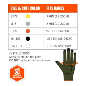 Ergodyne ProFlex 7042 Cut Resistant Work Gloves, ANSI A4, Contact Heat Resistant, Sandy Nitrile Coated Palms, 18g Aramid, Green, Medium US