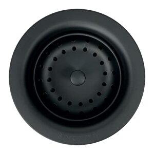 sinksense 3.5" basket strainer drain with post style basket, matte black