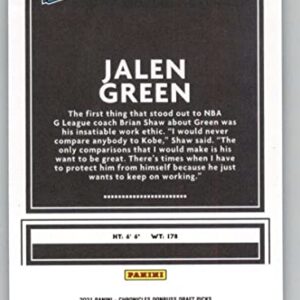 2021-22 Panini Chronicles Draft Picks Donruss Rated Rookies #29 Jalen Green NBA G League Official NCAA Basketball Trading Card in Raw (NM or Better) Condition